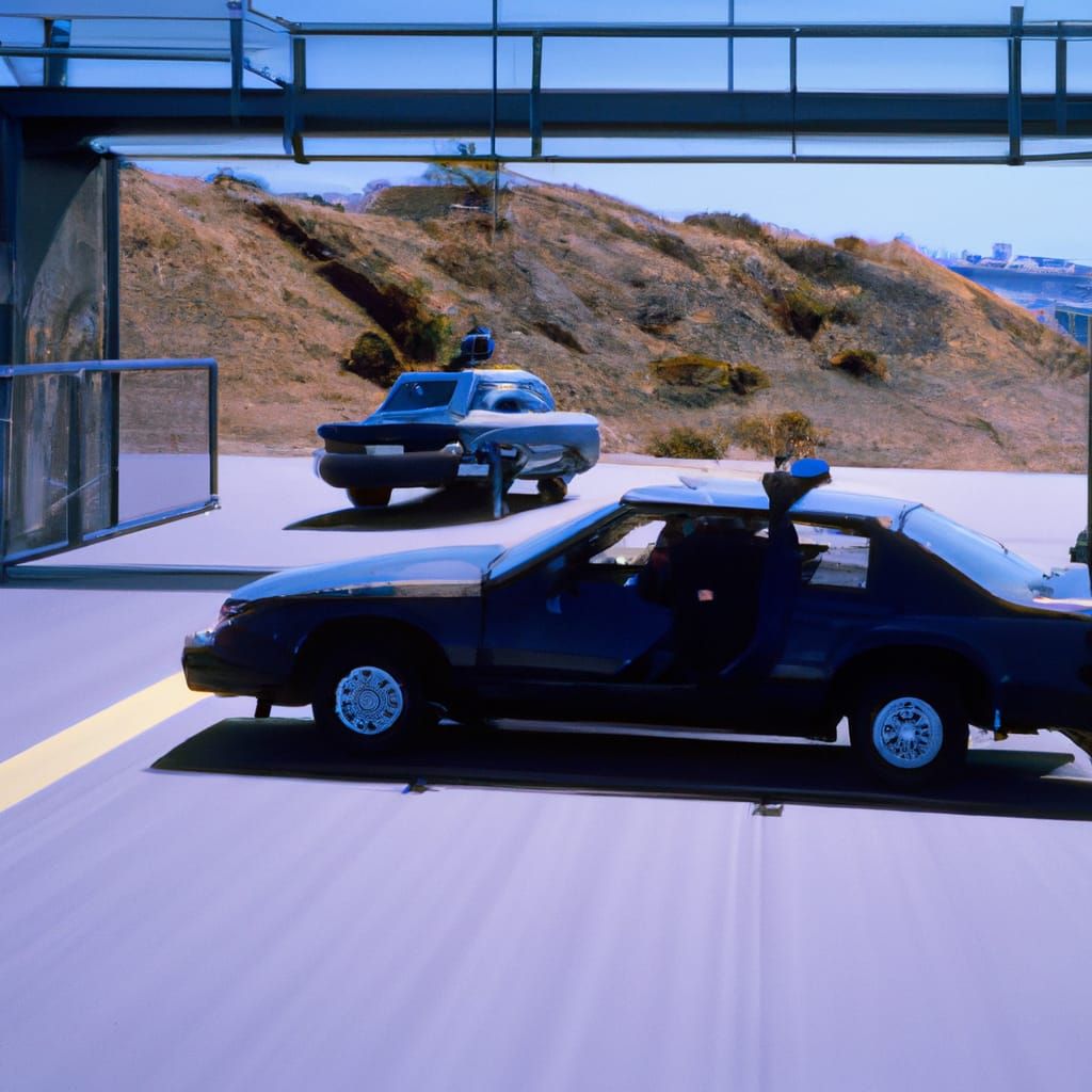 Scenes from a 1985 "car chase" action movie shot for IMAX cinemas. - AI ...