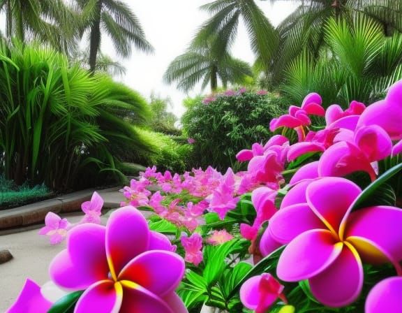 Uncanny kooky park; pacific, palm_trees, paradise, path, peaceful ...