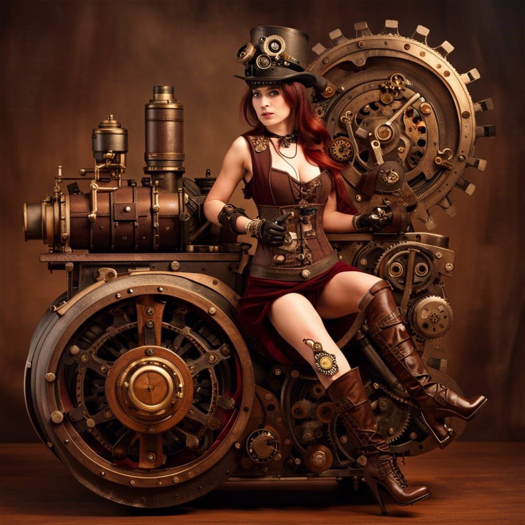 lady dancer steampunk engine - AI Generated Artwork - NightCafe Creator