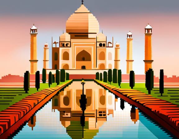 The Taj Mahal in Pixel art