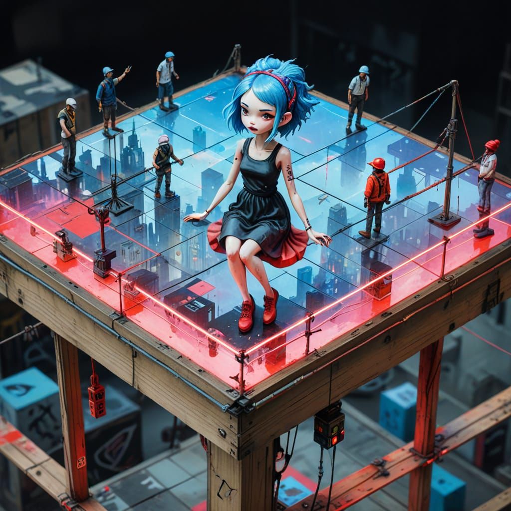 Cyberpunk Holographic Gaming Surface in Futuristic... - AI Art