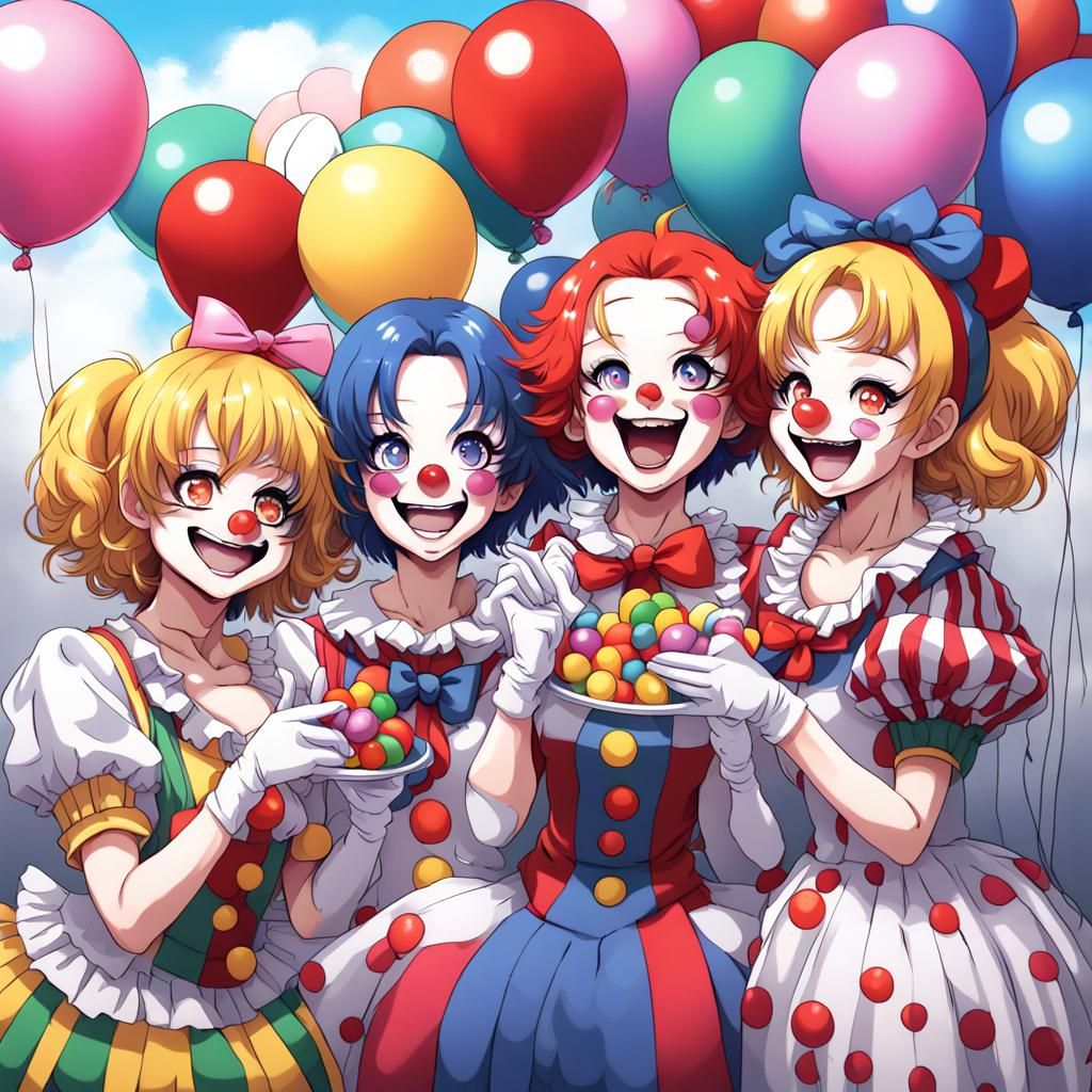 Female clowns - AI Generated Artwork - NightCafe Creator