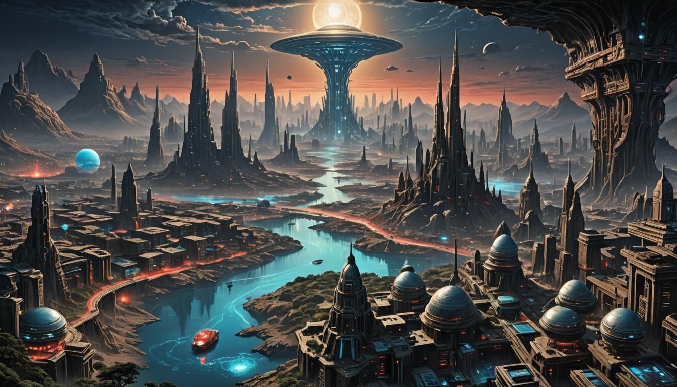 Alien Mega City - AI Generated Artwork - NightCafe Creator