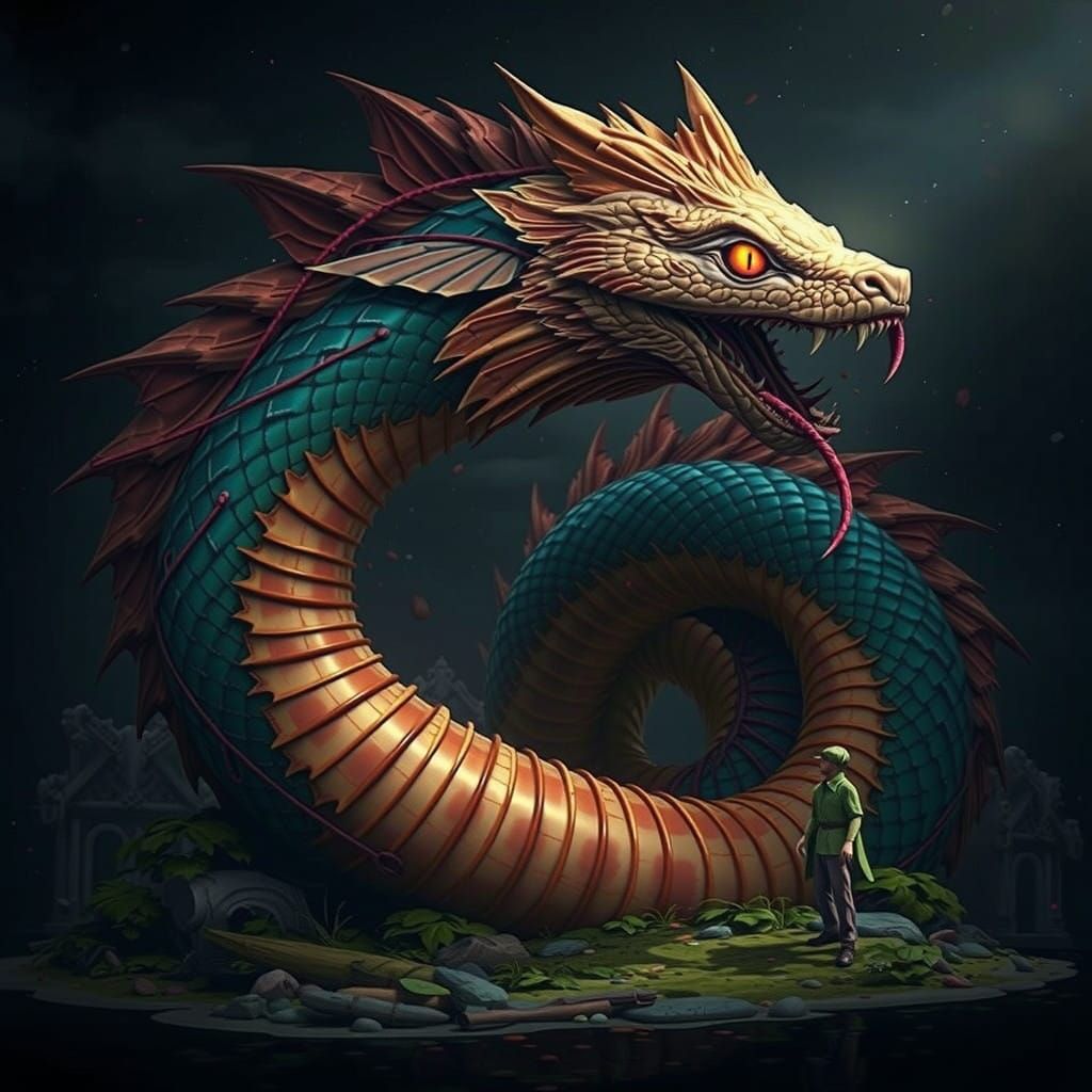 enormous mythical snake - Enormous Clay Mythical Snake in S...