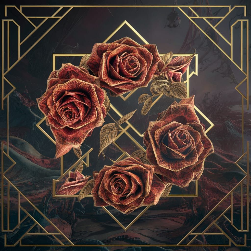 Tribal roses stiles art deco 1920 - AI Generated Artwork - NightCafe ...