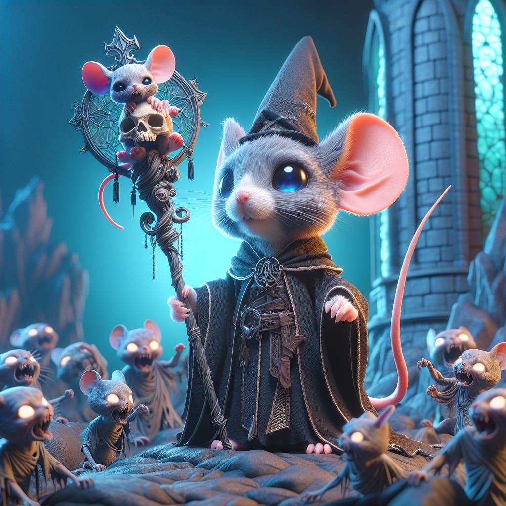 Mouse warlock with zombie mice - Mouse warlock with zombie m...