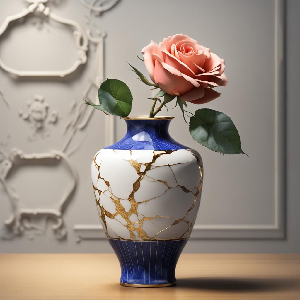 Kintsugi vase - AI Generated Artwork - NightCafe Creator
