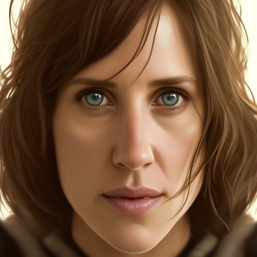 Kristen Wiig realistic head and shoulders portrait, 8k resolution ...