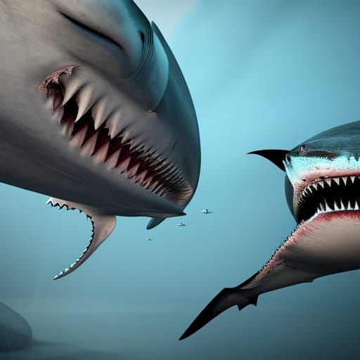 Mutant sharks - AI Generated Artwork - NightCafe Creator