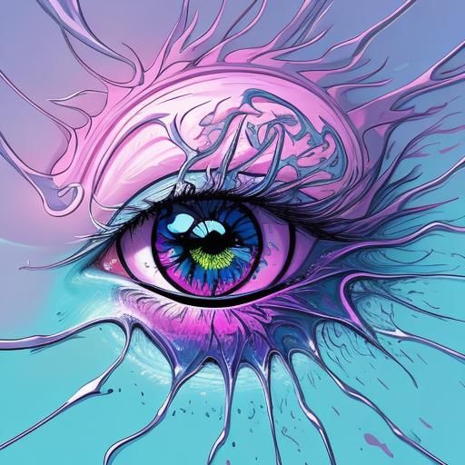 The vision - Surreal Anime Brain Explosion in Cel-Shaded Ma...