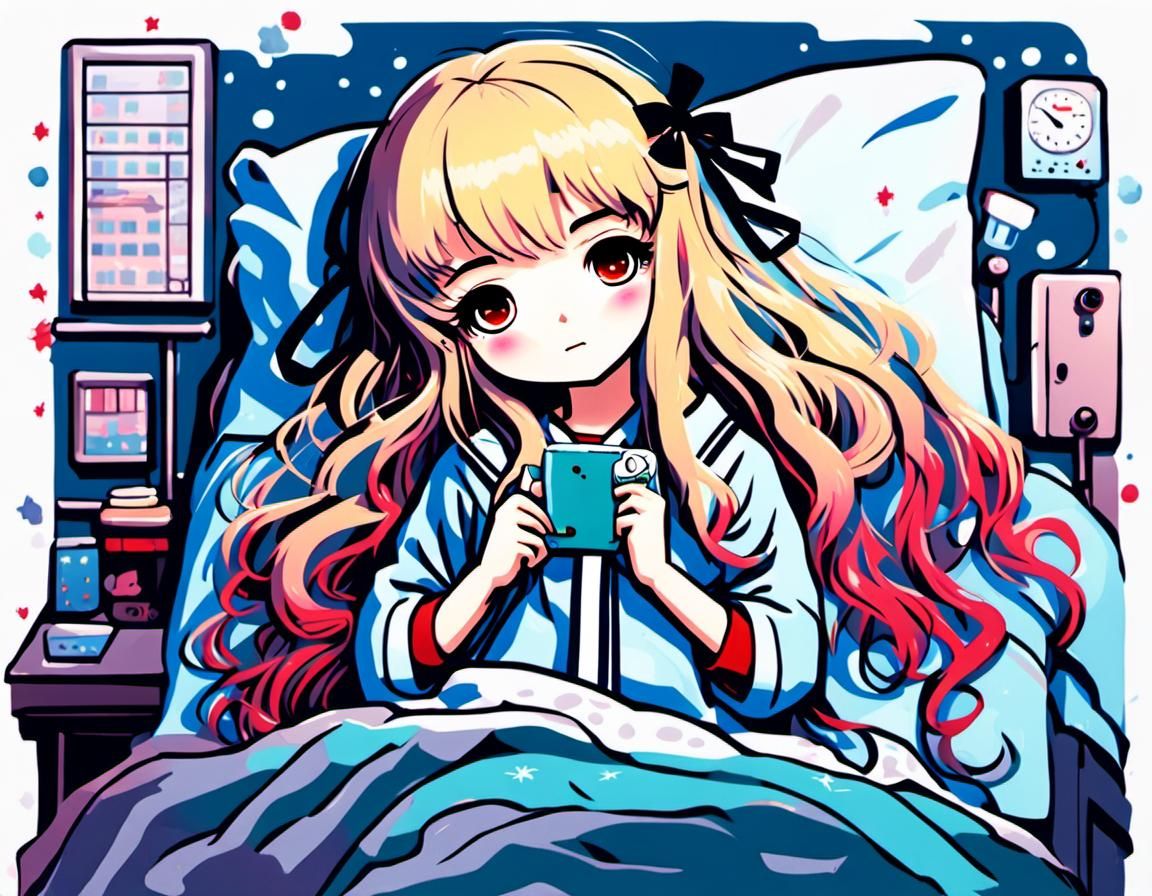 Petite anime character, Junko Mizuno-inspired art style, luscious long ...