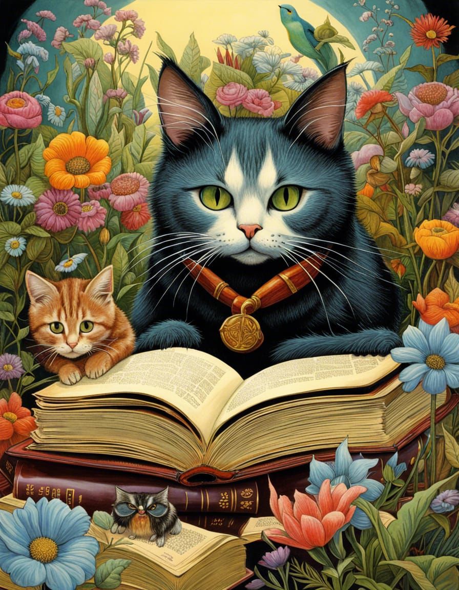 Cat Learning - AI Generated Artwork - NightCafe Creator