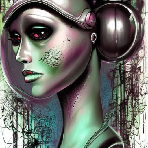 Inkpunk, nvinkpunk, alien, sci-fi space thug that is a slug, sci-fi ...