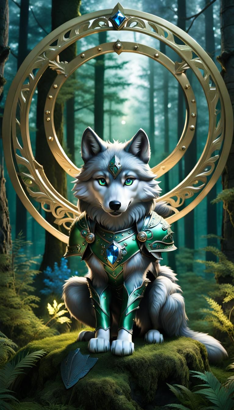 Armored Wolf Pup - AI Generated Artwork - NightCafe Creator