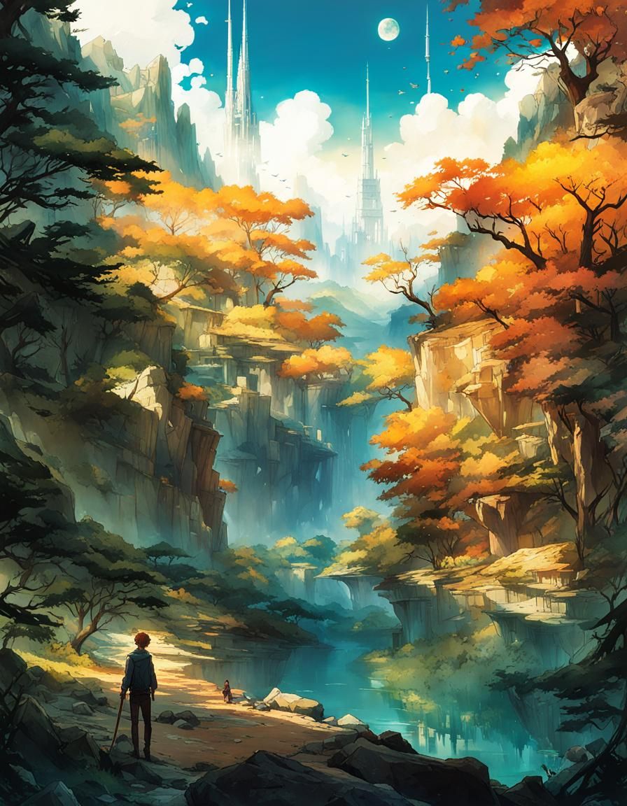 utopia world, ray light effect, anime key visual, manhwa style, smooth ...