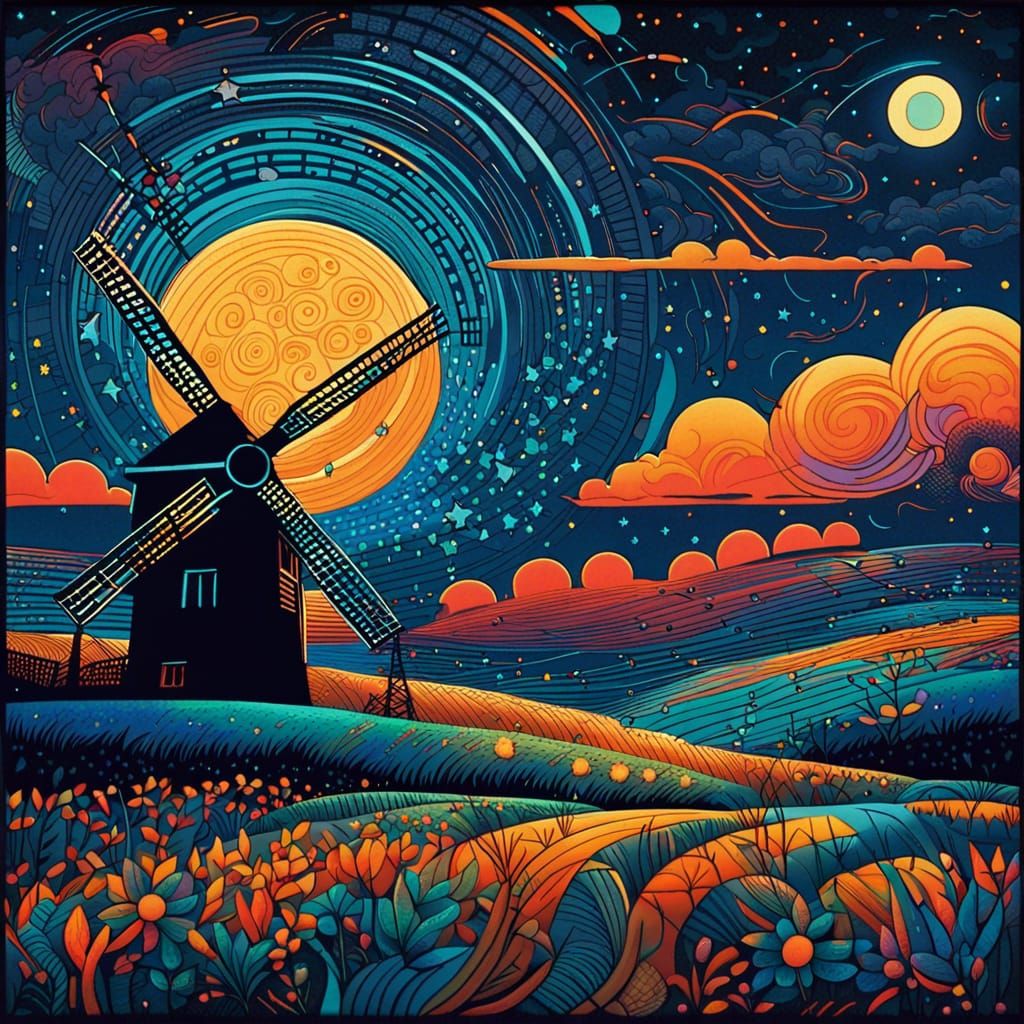 Windmill - AI Generated Artwork - NightCafe Creator