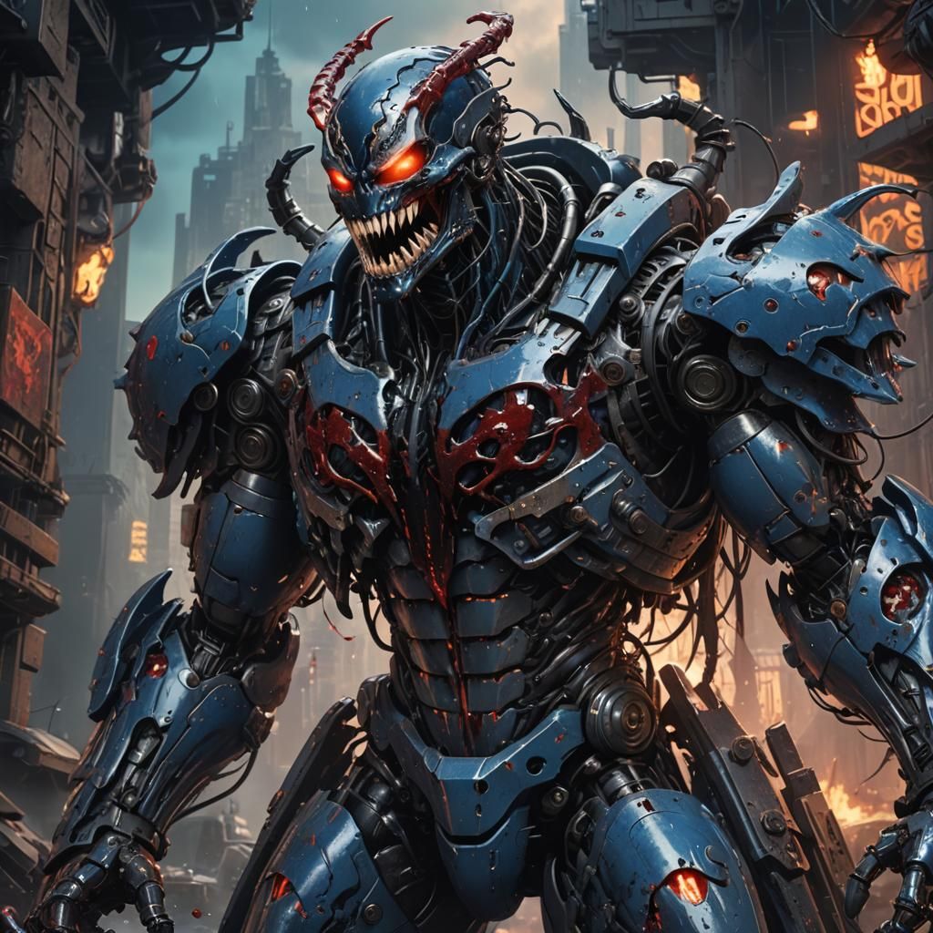 Mecha venom - AI Generated Artwork - NightCafe Creator