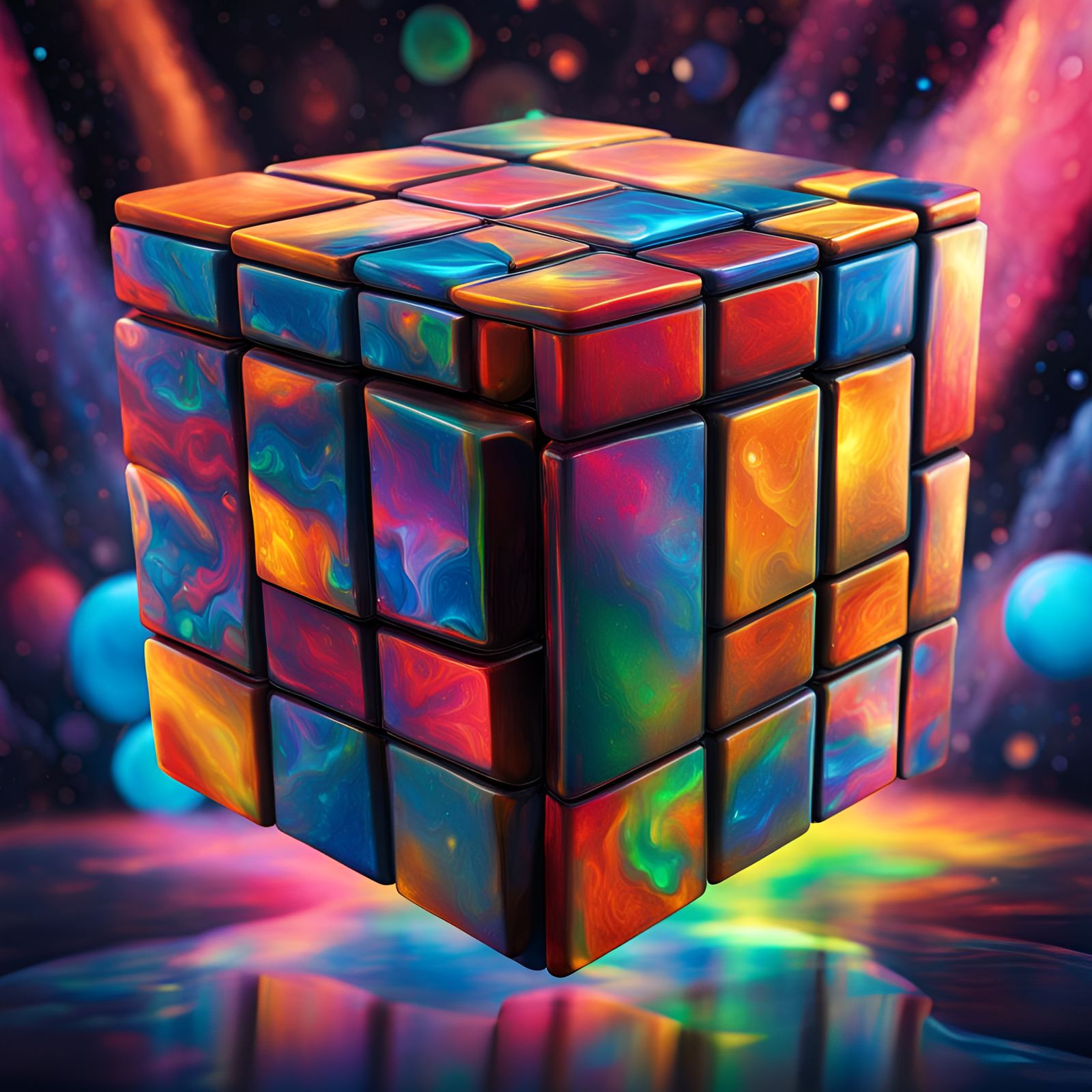 Rainbow rubik's cube - AI Generated Artwork - NightCafe Creator
