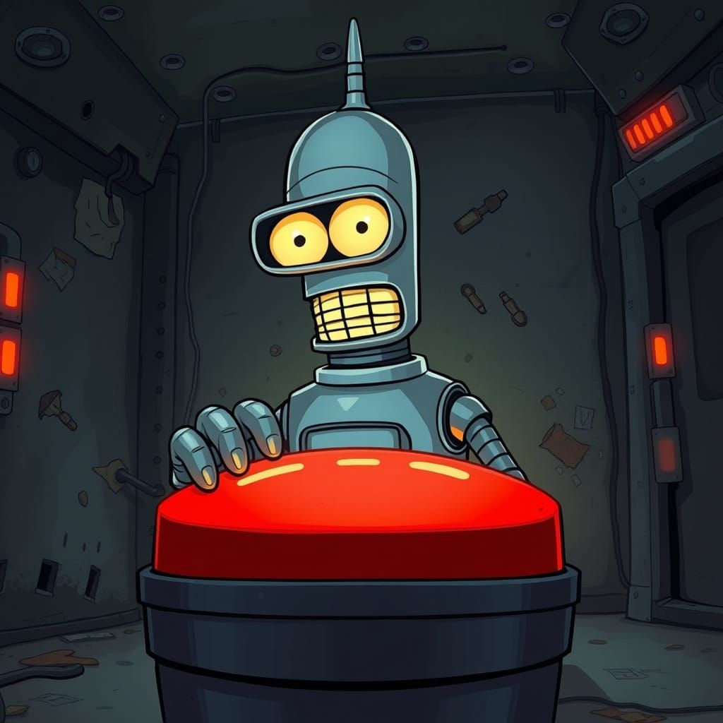 Don't Press the Button Bender - Bender Hesitates at the Om...