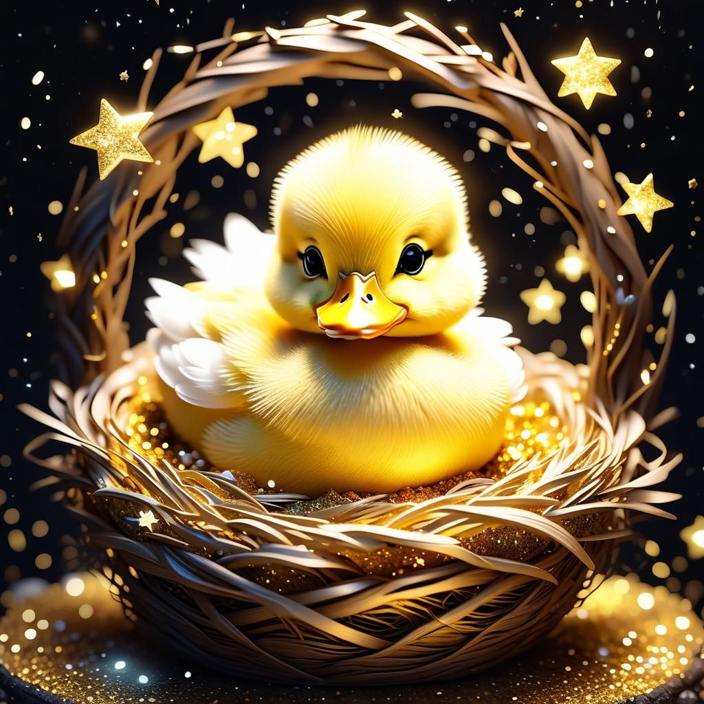 Star Duck With The Sparkles In Its Eyes - AI Generated Artwork ...
