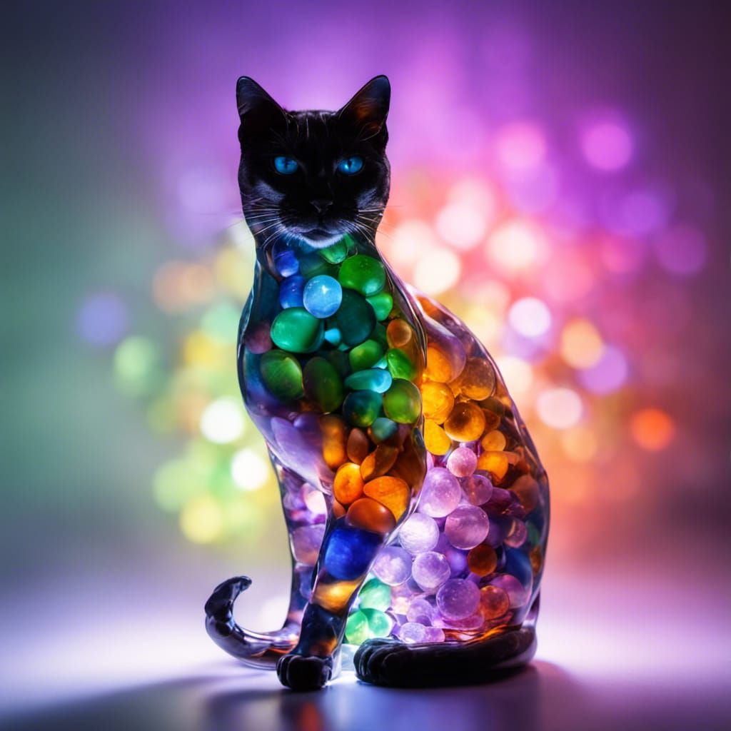 glass marble cat - AI Generated Artwork - NightCafe Creator
