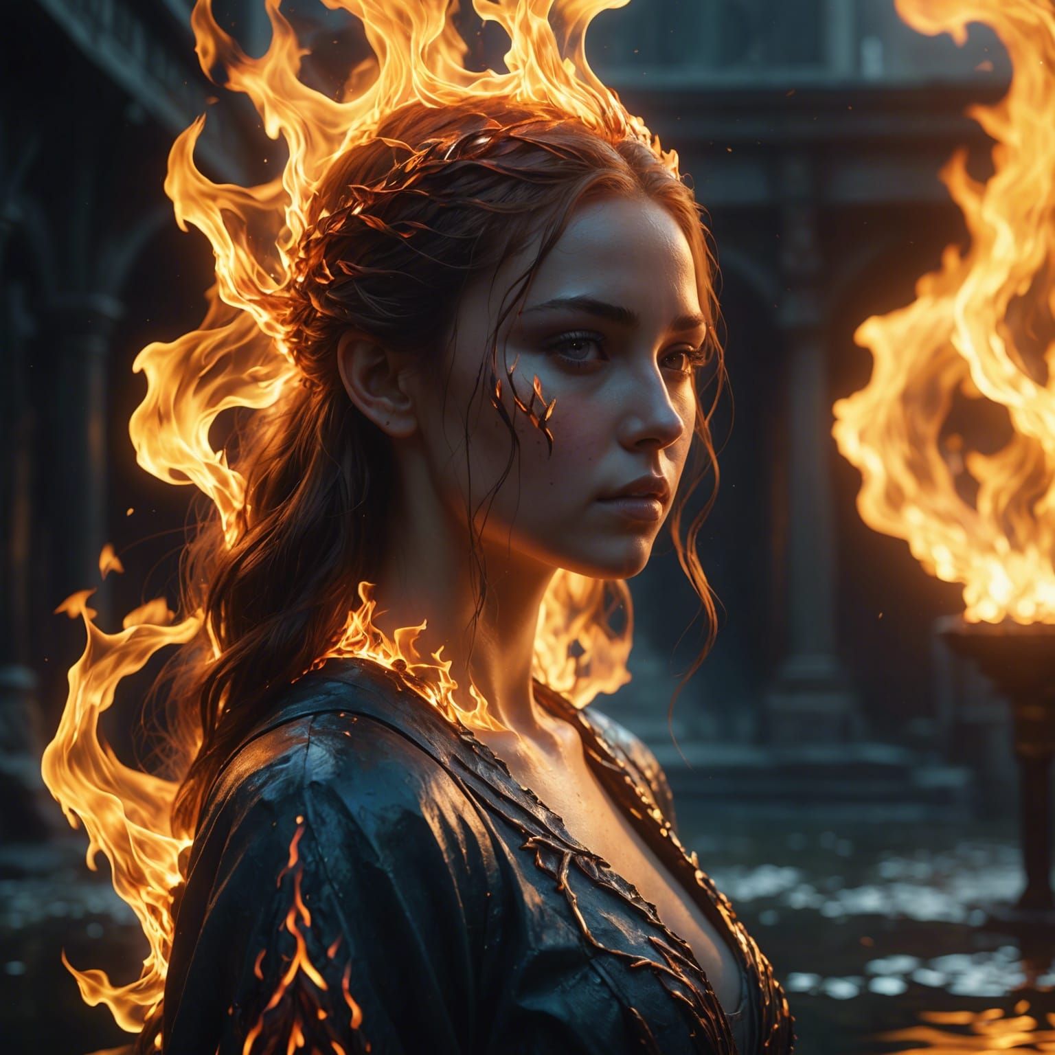 Lady of Fire - AI Generated Artwork - NightCafe Creator