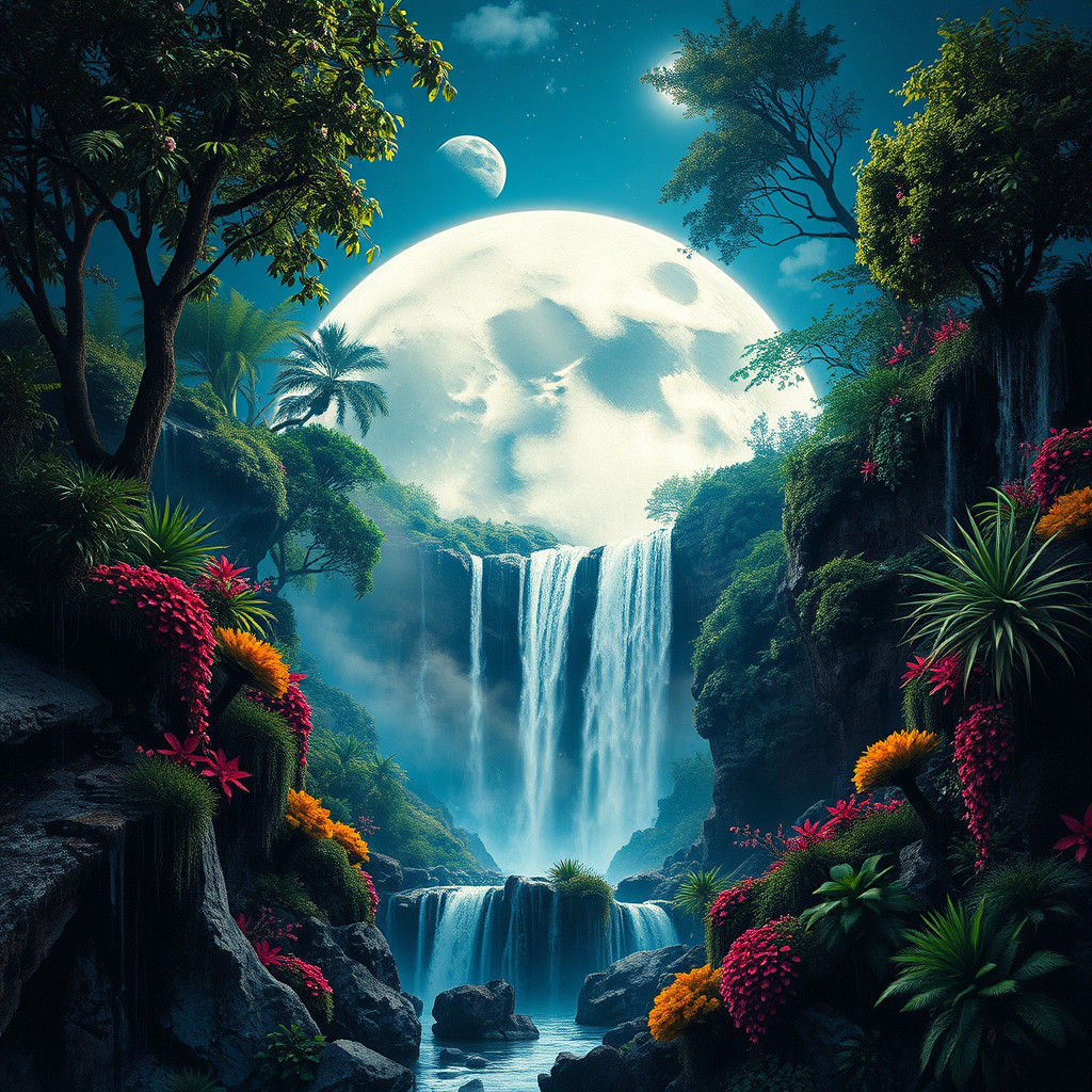 Waterfall at dusk - Waterfall at dusk