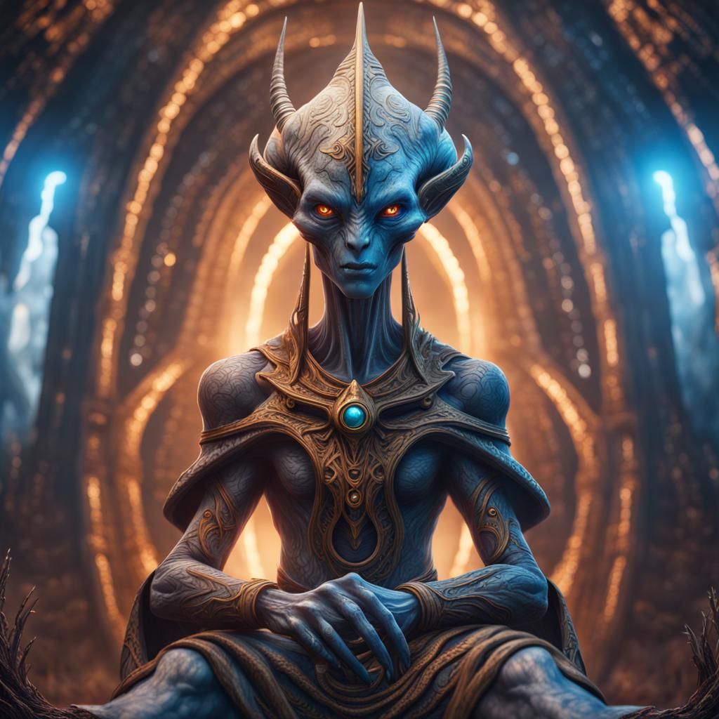 Zen alien - AI Generated Artwork - NightCafe Creator