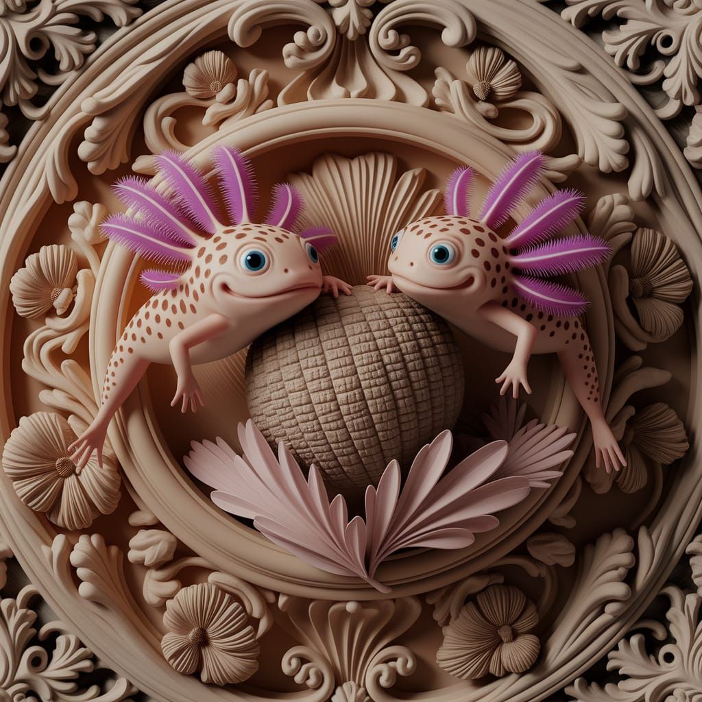 Relief wood carvings. made of plasticine)