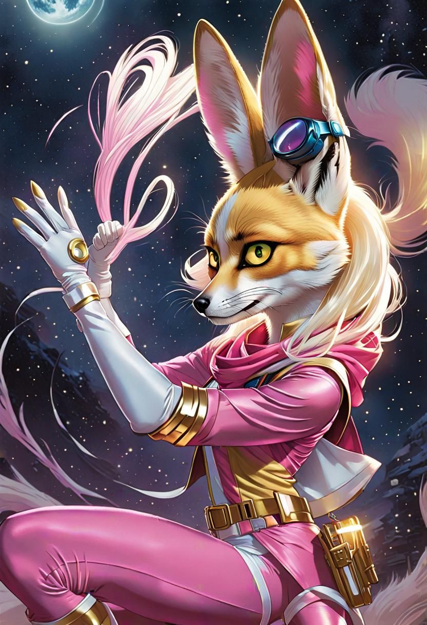 Pink Fennec Ranger - AI Generated Artwork - NightCafe Creator