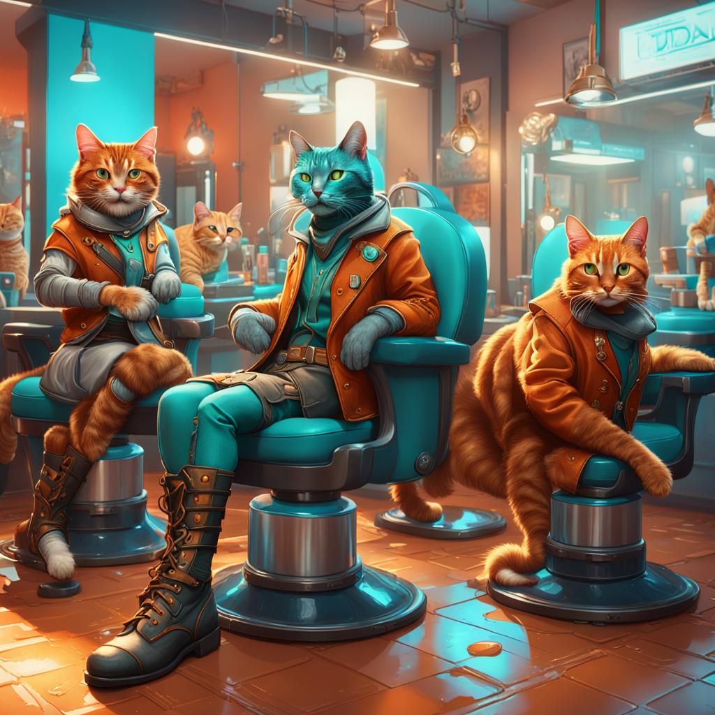 Cat Night Café ;) - AI Generated Artwork - NightCafe Creator