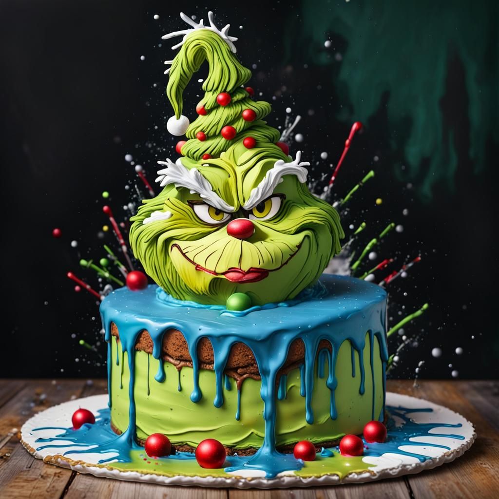 Grinch mood cake - AI Generated Artwork - NightCafe Creator