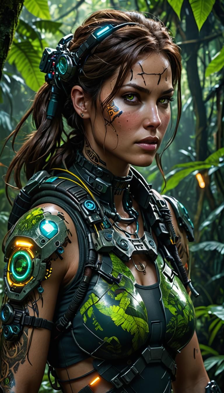 Biopunk Lara Croft - AI Generated Artwork - NightCafe Creator