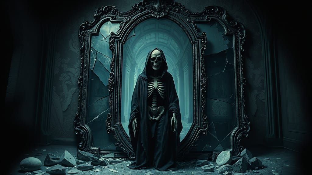 Surreal Dystopian Dreamscape with Shattered Mirror... - AI Art