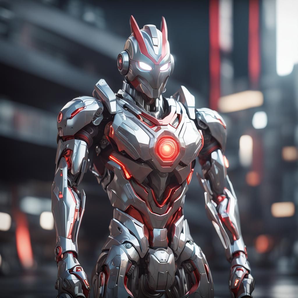 Ultraman, perfect, smooth intricate mech details, ground level shot, 8K ...
