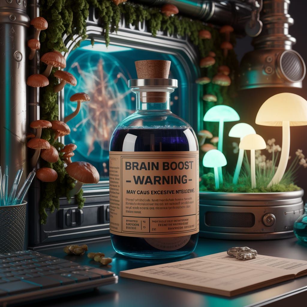 Big Brain Booster Potion - Solarpunk Laboratory Elegance: Br...