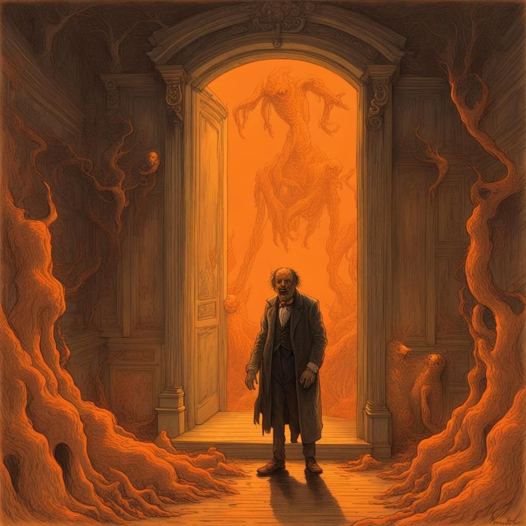 Horror in orange - AI Generated Artwork - NightCafe Creator