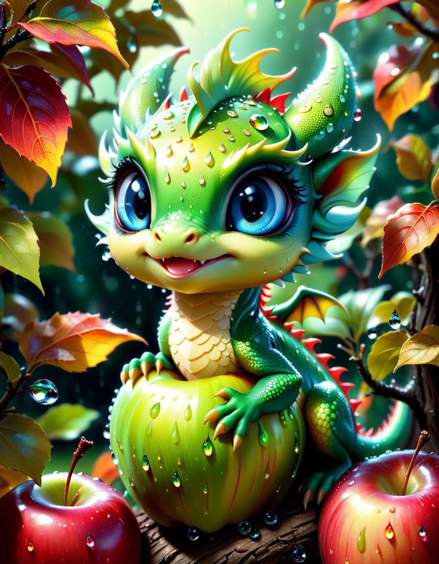 Apple 🍏 Dragon - AI Generated Artwork - NightCafe Creator