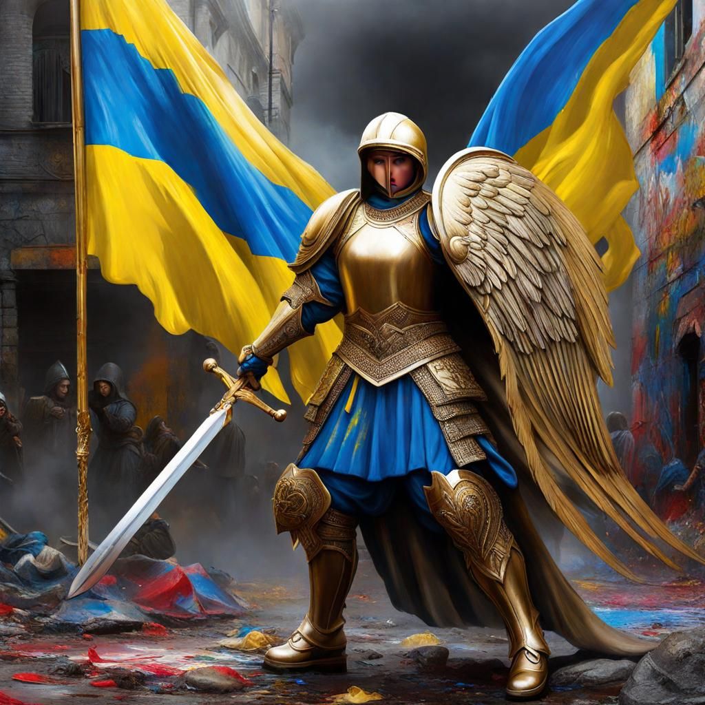 Ukranian Angel Battlefront - AI Generated Artwork - NightCafe Creator