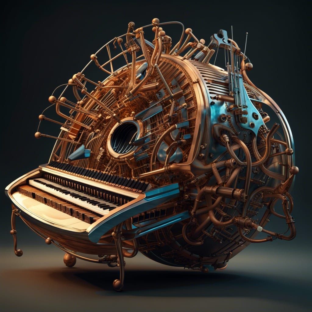 Complex bizarre musical instrument. 8k resolution concept art - AI ...