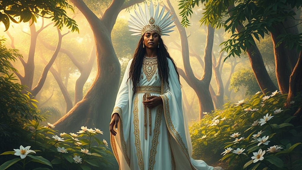 Majestic Oxalá Embodied in Afro-Brazilian Sacred A... - AI Art