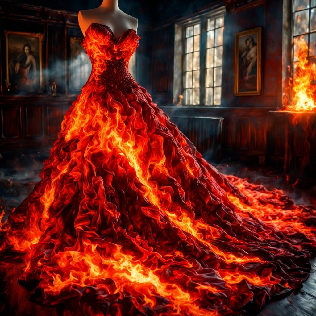 Dress made of fire - AI Generated Artwork - NightCafe Creator