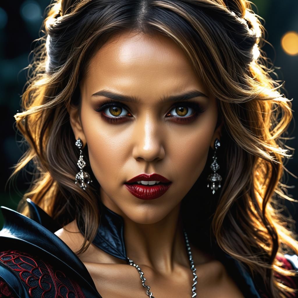 Jessica Alba as Vampire - AI Generated Artwork - NightCafe Creator