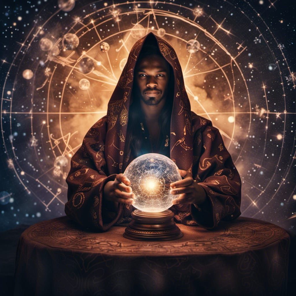 Mystical astrologer wearing an elegant robe - AI Generated Artwork ...