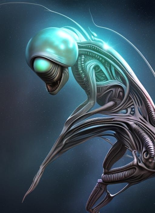Robotic alien - AI Generated Artwork - NightCafe Creator