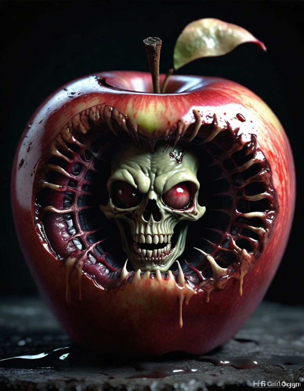 Zombie apple (Juggernaut XL v5) - AI Generated Artwork - NightCafe Creator