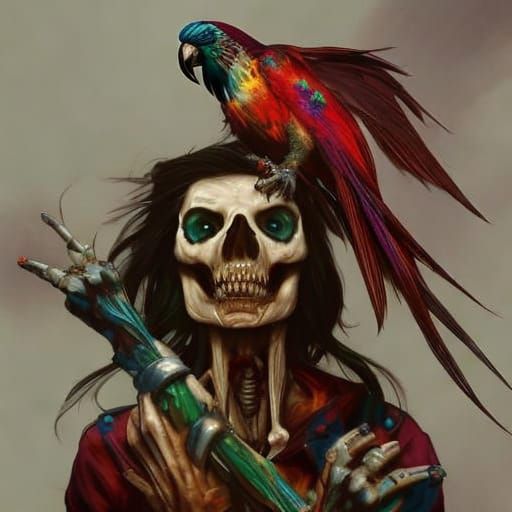 Undead Parrot - AI Generated Artwork - NightCafe Creator