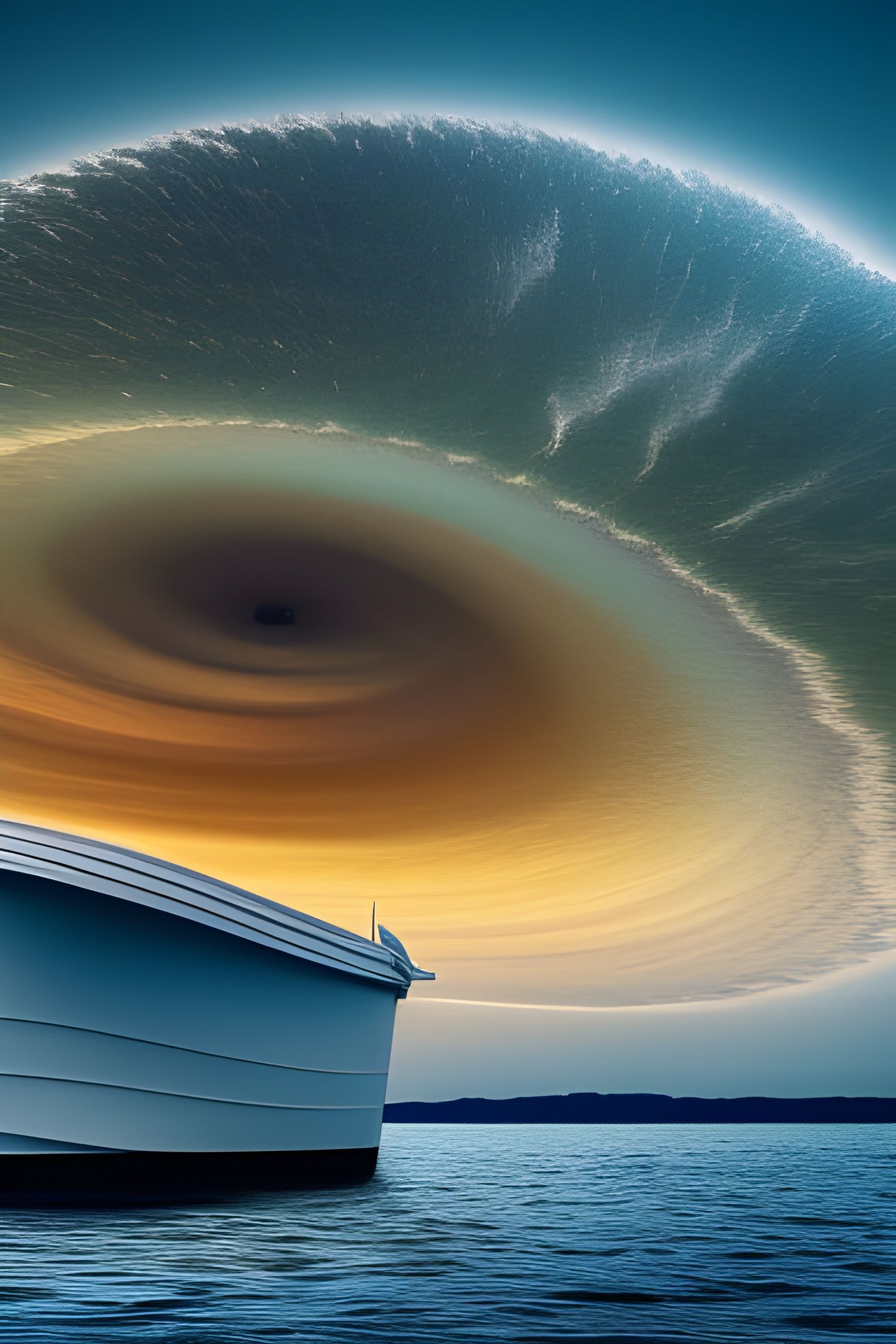 A boat approaching portal - AI Generated Artwork - NightCafe Creator