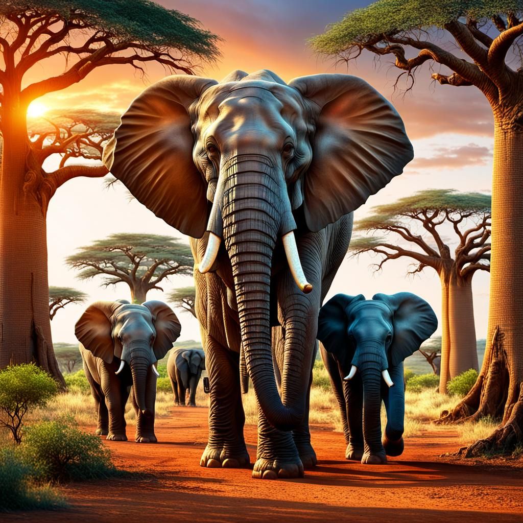 Elephants - AI Generated Artwork - NightCafe Creator