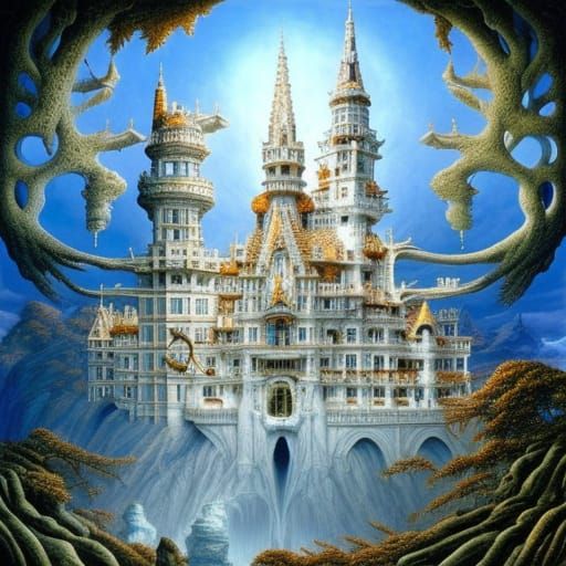 M. C. Escher Ivory Castle - AI Generated Artwork - NightCafe Creator